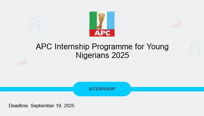APC Internship Programme for Young Nigerians 2025 | ScholarshipAir